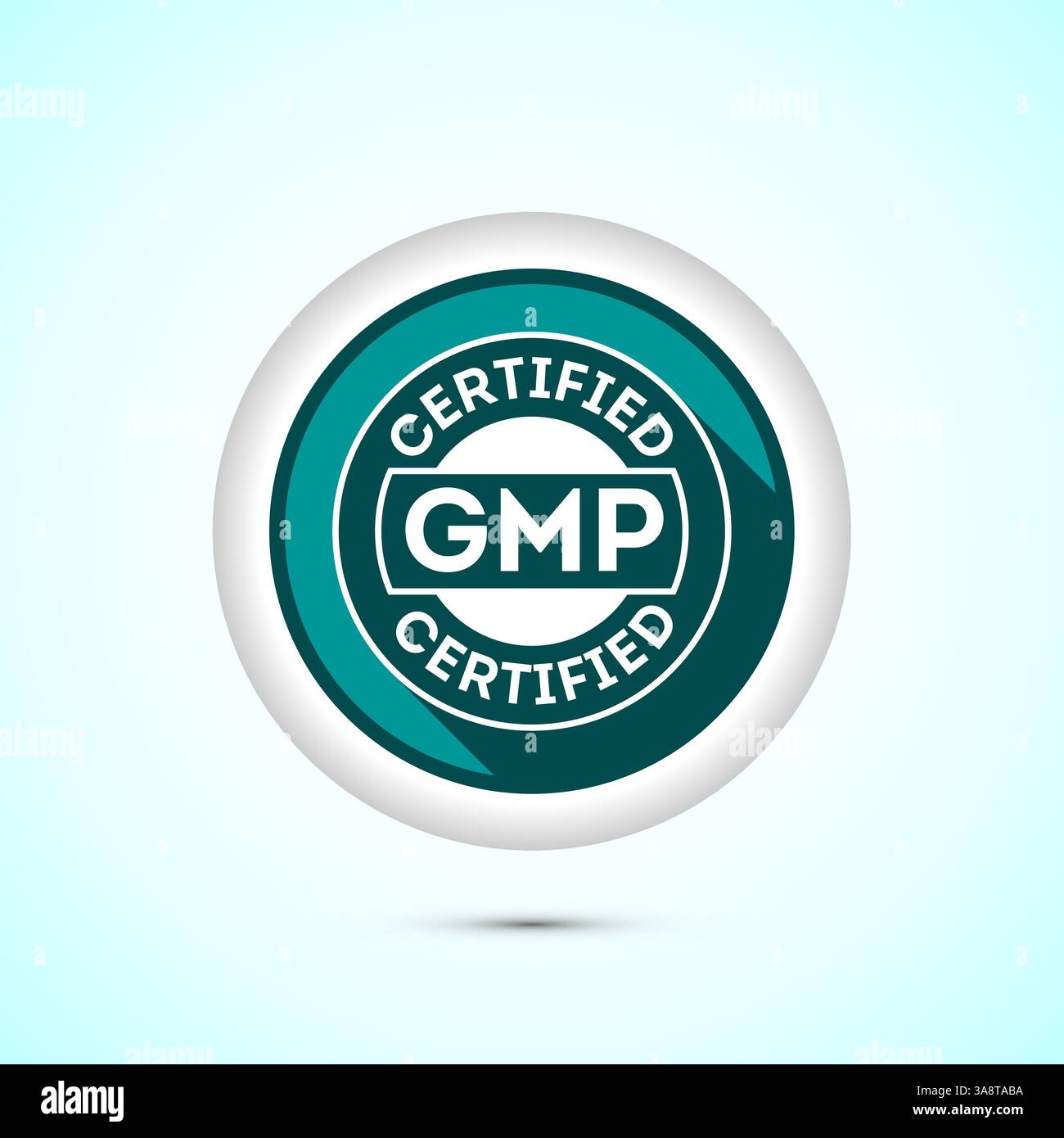 GMP certified icon design illustration. Good manufacturing practice ...