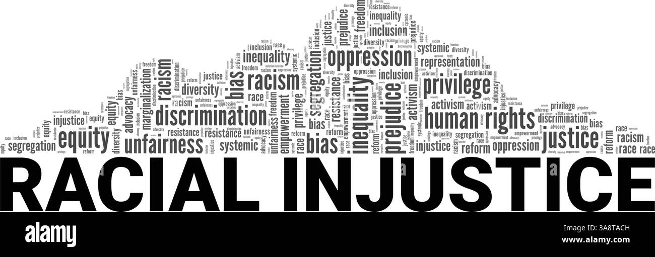 Racial Injustice word cloud conceptual design isolated on white ...