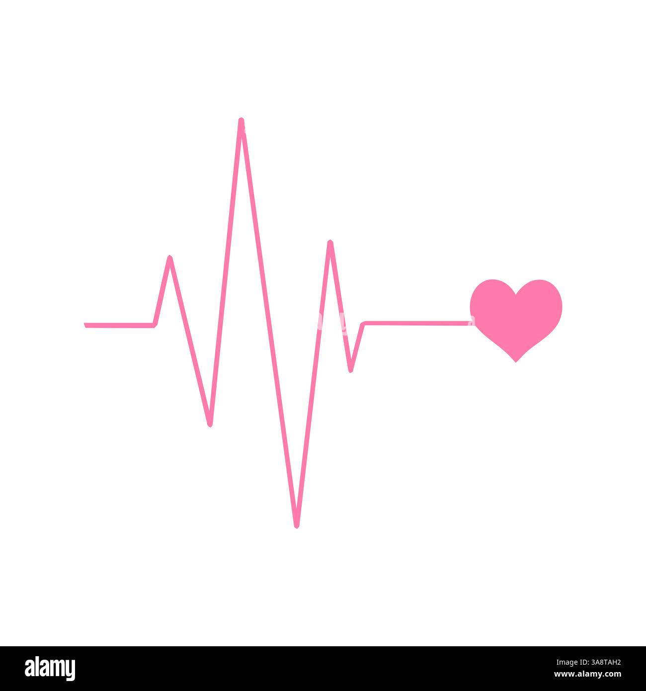 Pink Heartbeat Line with Heart Symbol for Medical and Love Themes Stock ...