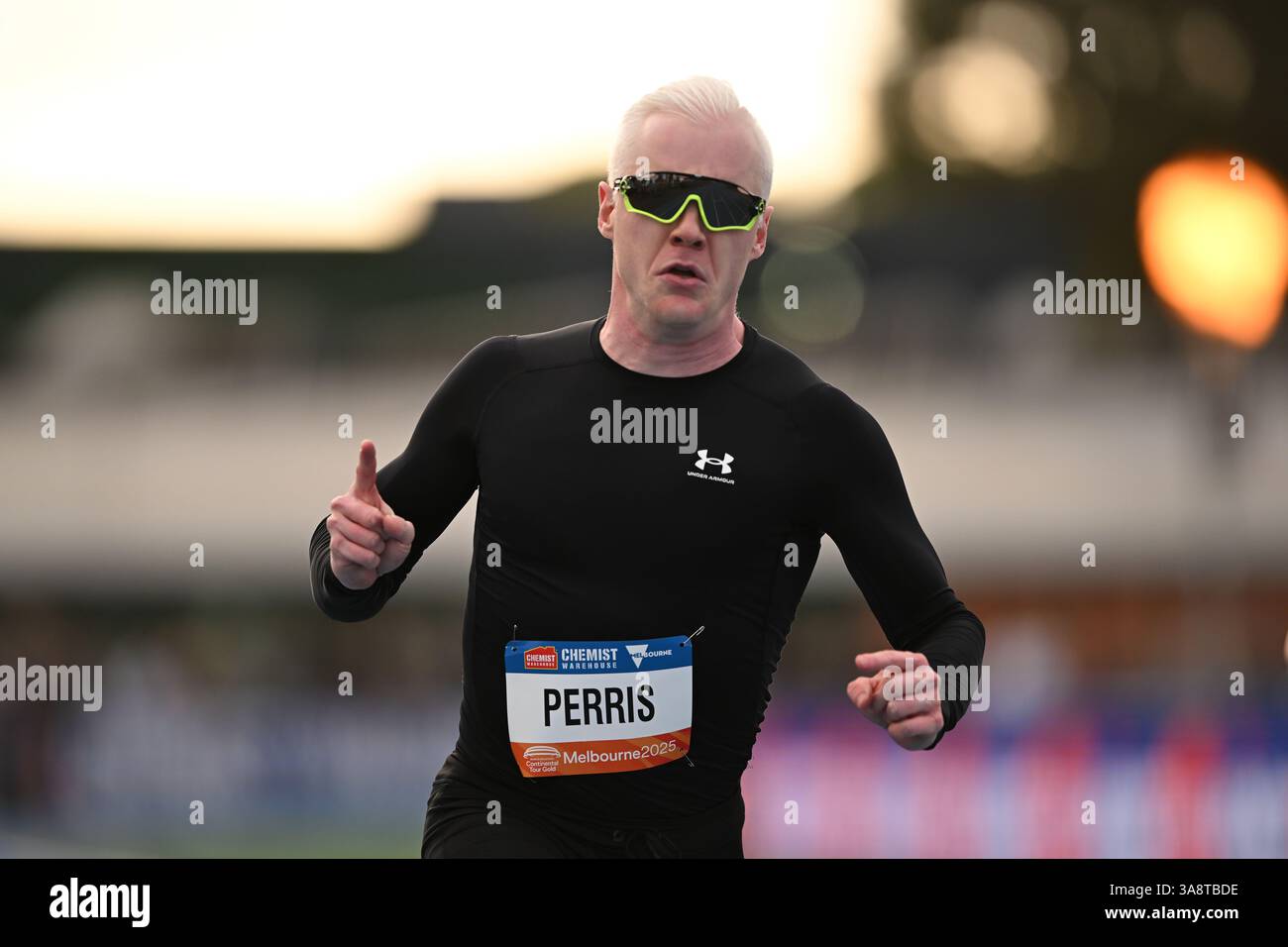 Melbourne, Australia. 29th Mar, 2025. Chad Perris reacts after winning ...