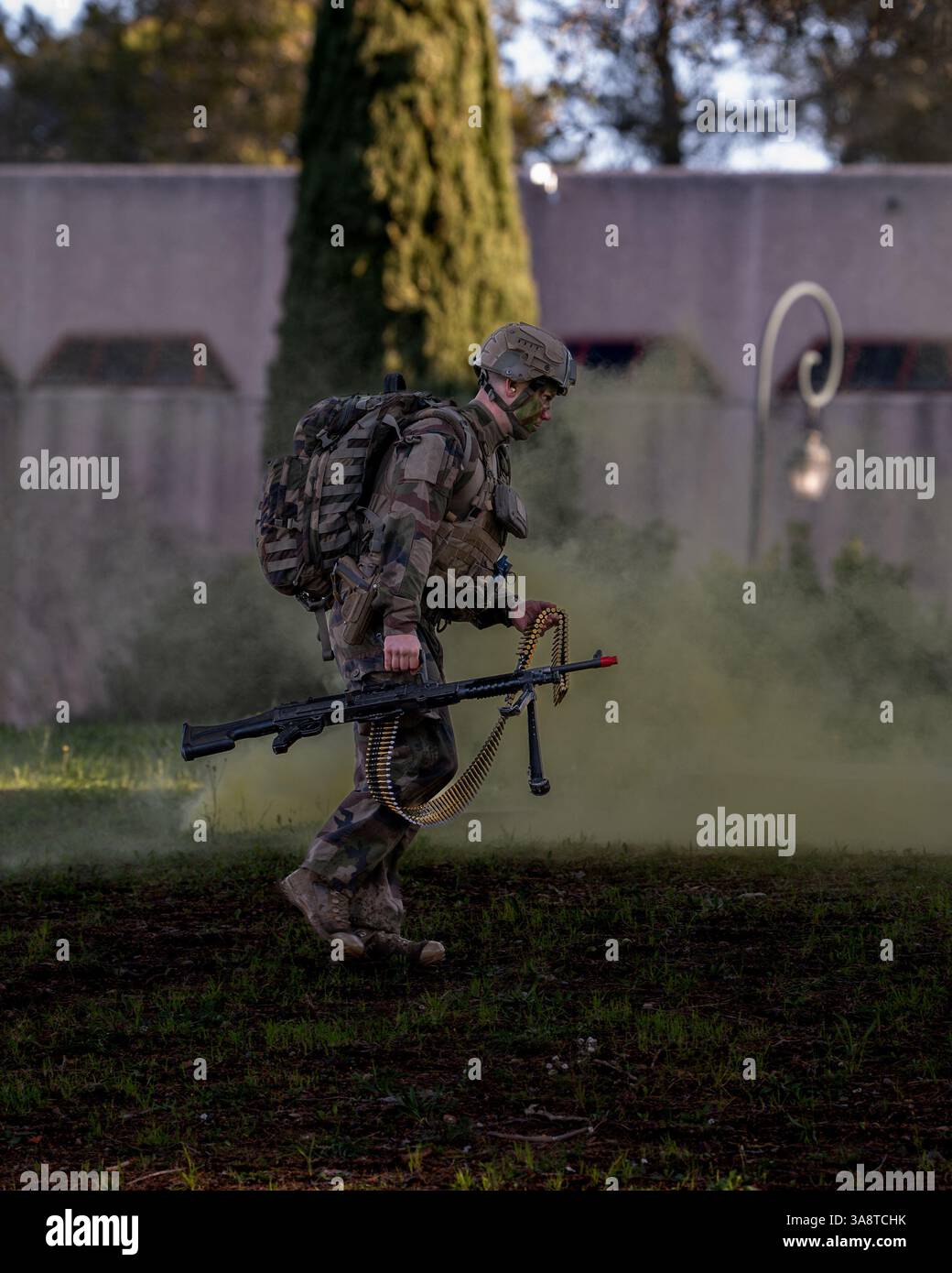 Frejus, France. 26th Mar, 2025. The 21st regiment d'infanterie de ...
