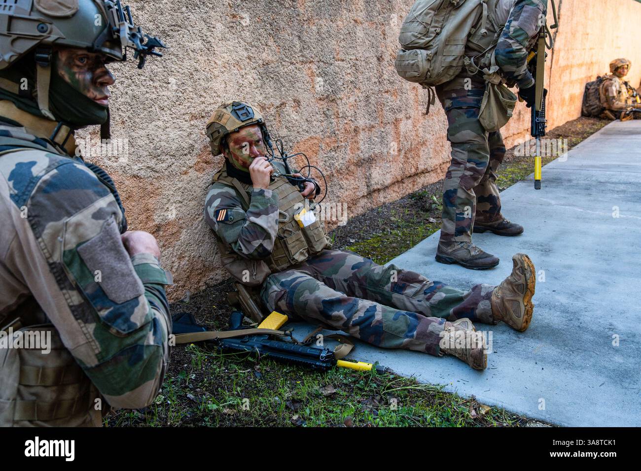Frejus, France. 26th Mar, 2025. The 21st regiment d'infanterie de ...