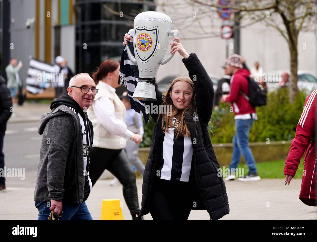 Newcastle United fans ahead of the Carabao Cup trophy parade in ...