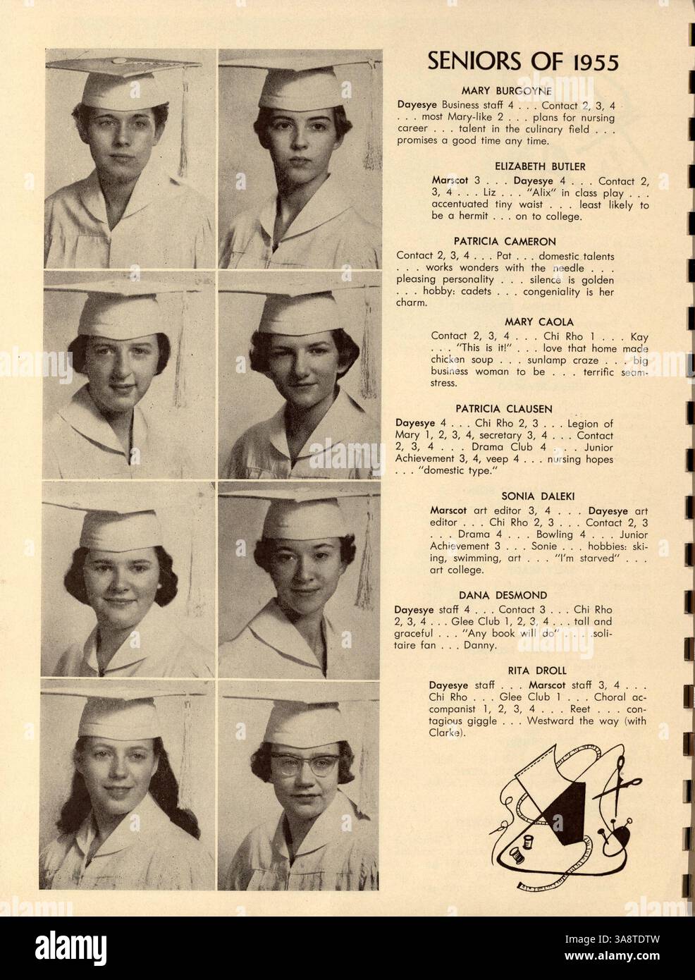 St. Margaret's Academy’s 1955 yearbook documenting student life ...