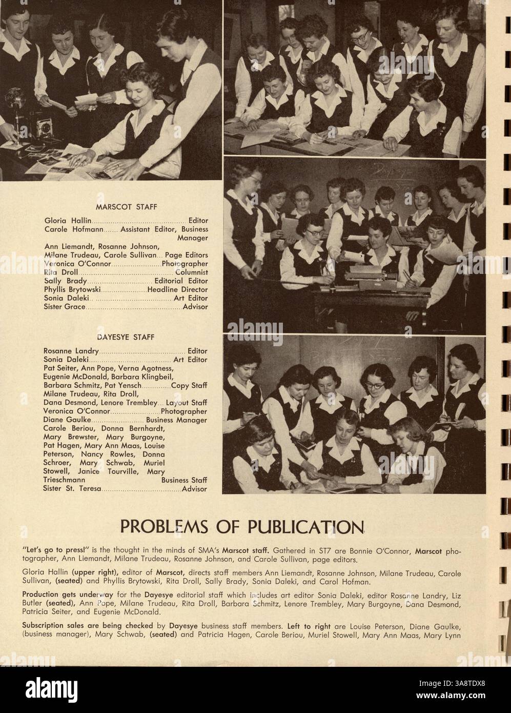Significant academic events from the 1954 1955 year hi-res stock ...