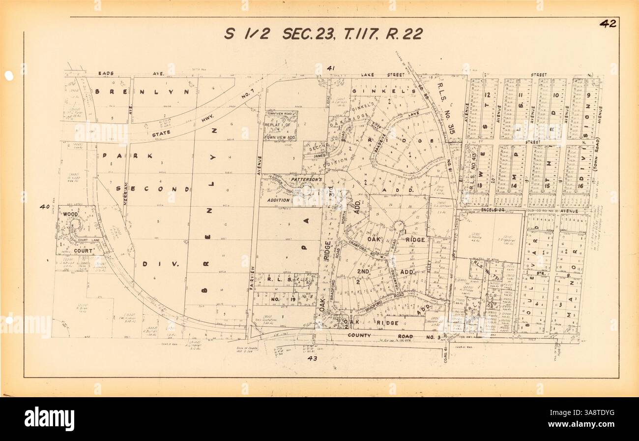 A historical set of maps detailing Minnetonka Village, including ...