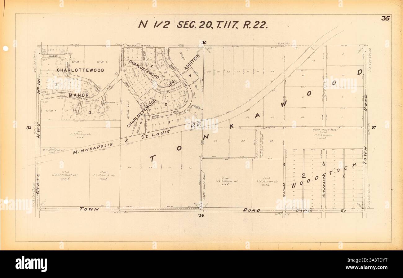 The atlas includes maps of Minnetonka Village, detailing property ...