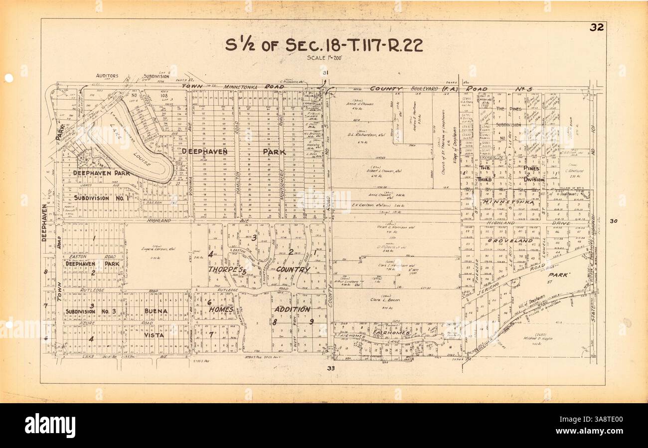 This historical atlas contains detailed maps of Minnetonka Village ...