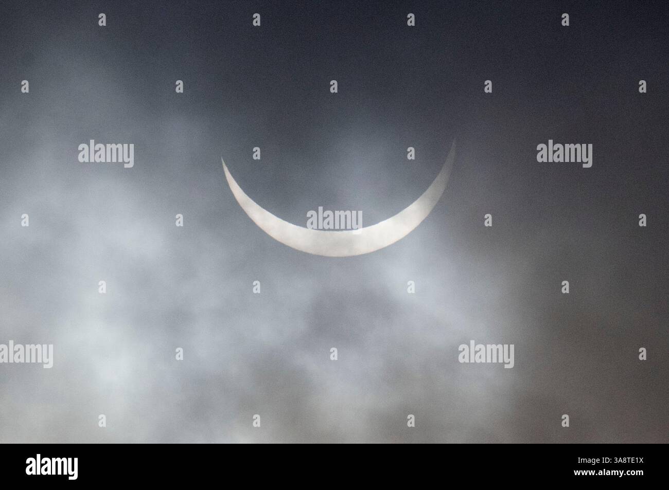 The solar eclipse on Saturday photographed from Nuuk in Greenland. In ...
