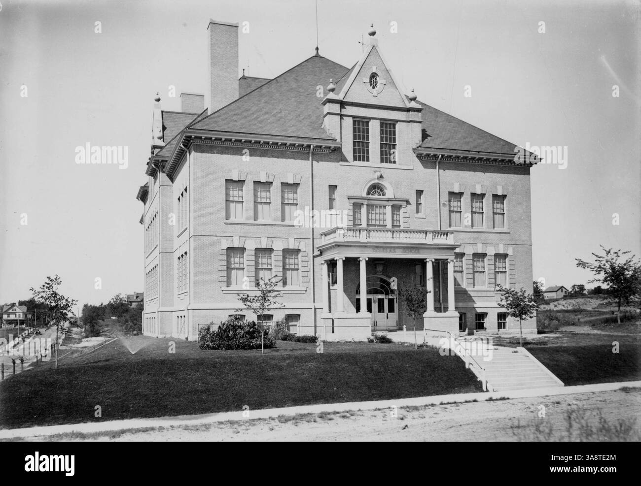 An exterior view of Douglas School in Minneapolis, looking west from ...