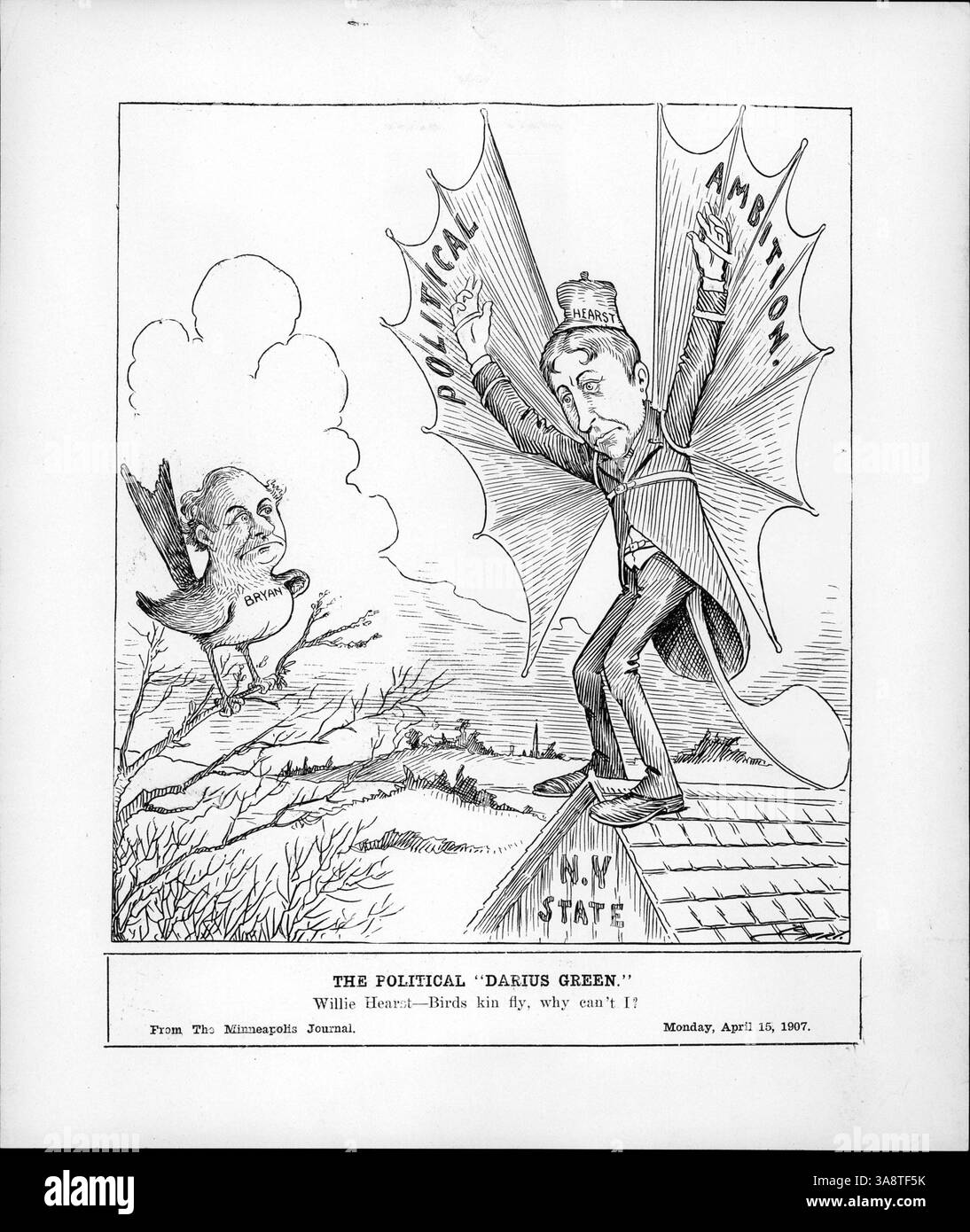 This political cartoon from the early 1900s depicts william rand hi-res ...