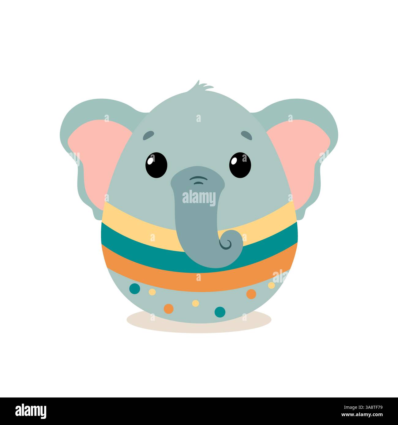 Easter egg. Cute tiger in the shape of Easter egg, cartoon illustration ...