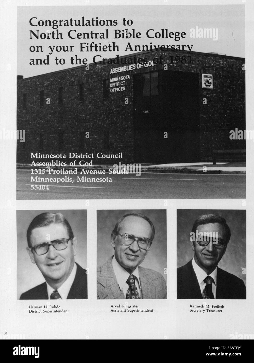 The 1981 Yearbook of North Central Bible College celebrates the ...