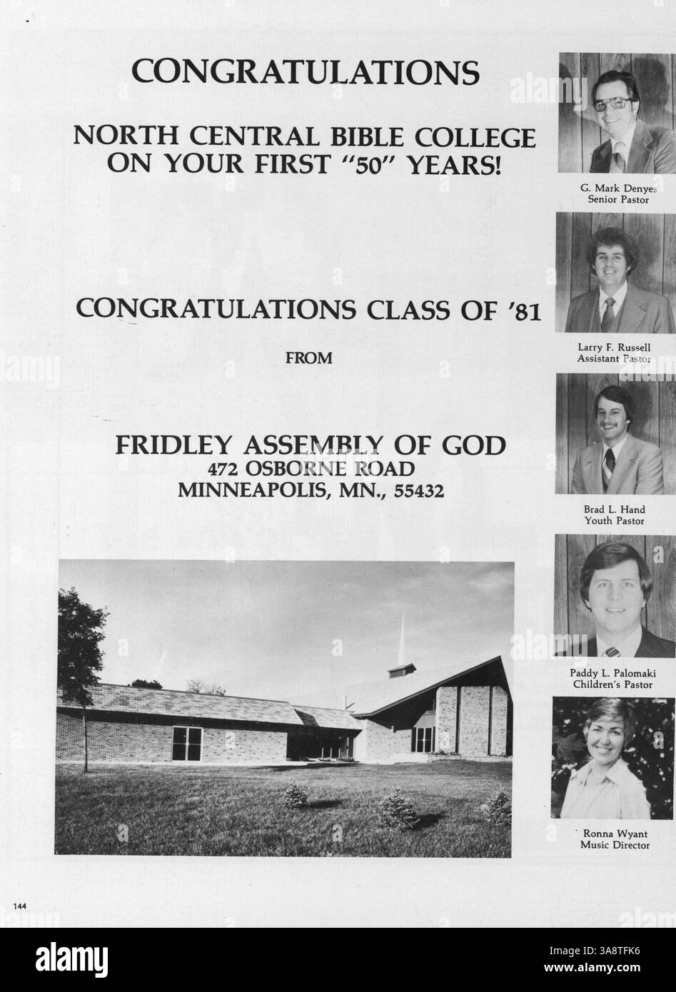 The 1981 Yearbook of North Central Bible College commemorates the ...