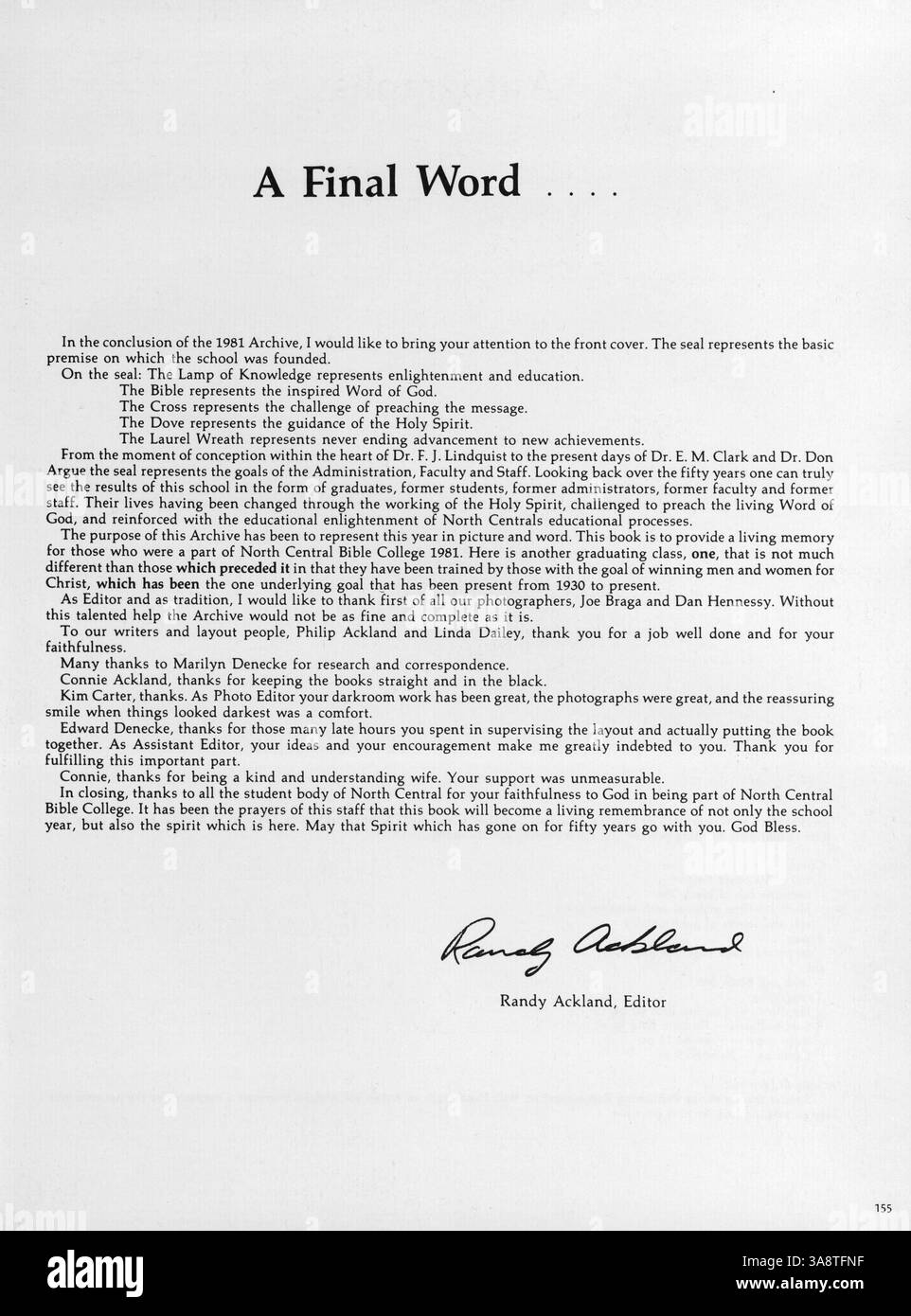 The 1981 Yearbook of North Central Bible College commemorates its 50th ...