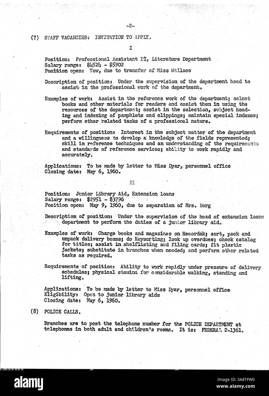 Weekly bulletin from the minneapolis public library in 1960 hi-res stock photography and images ...