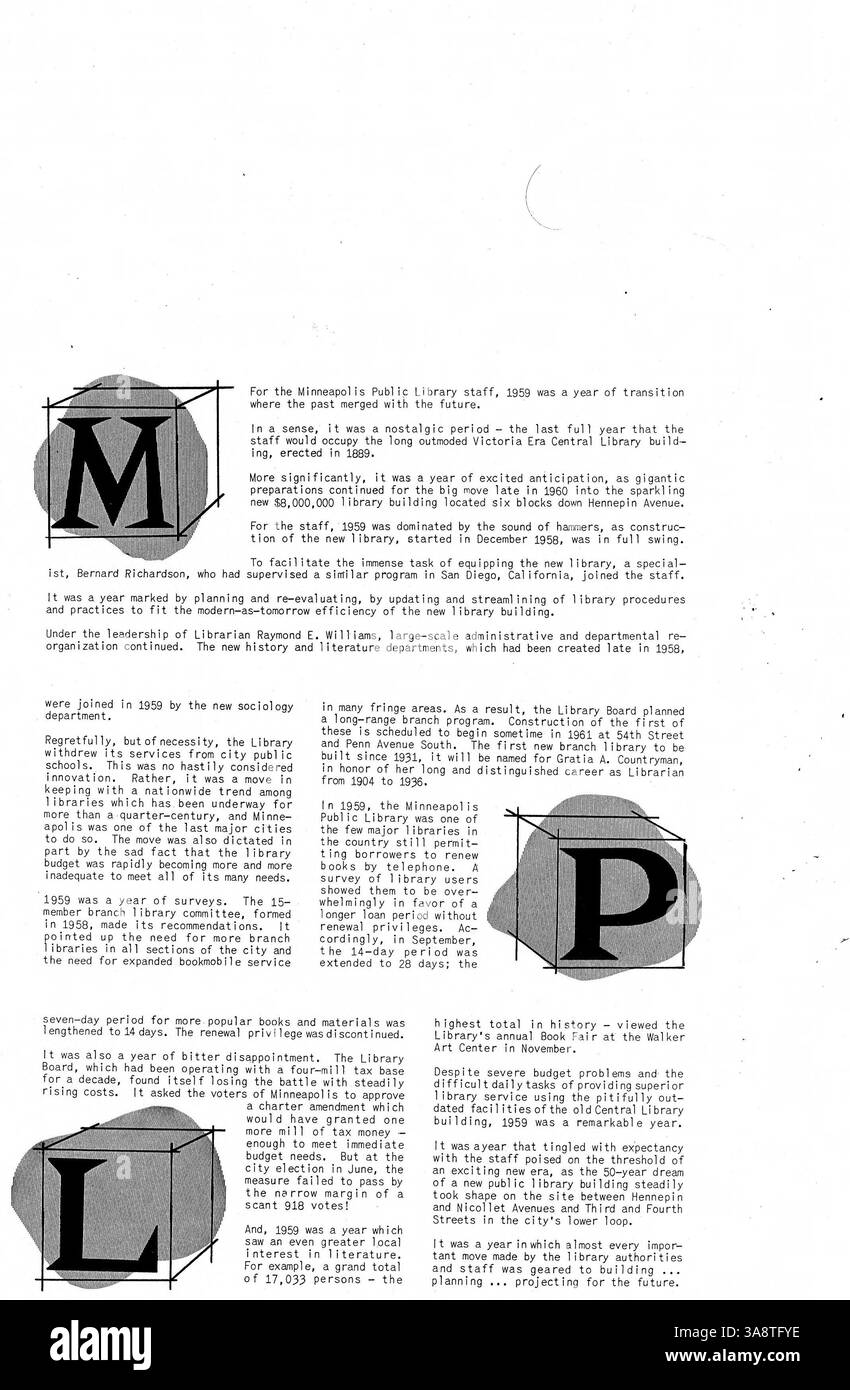 The 1960 Minneapolis Public Library bulletin offers employees regular ...