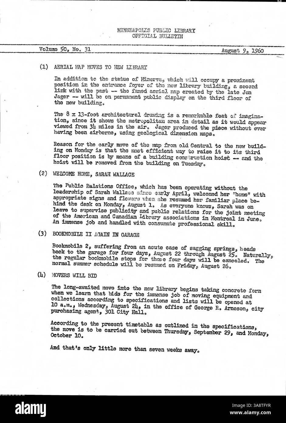 The 1960 Minneapolis Public Library bulletin keeps library employees ...