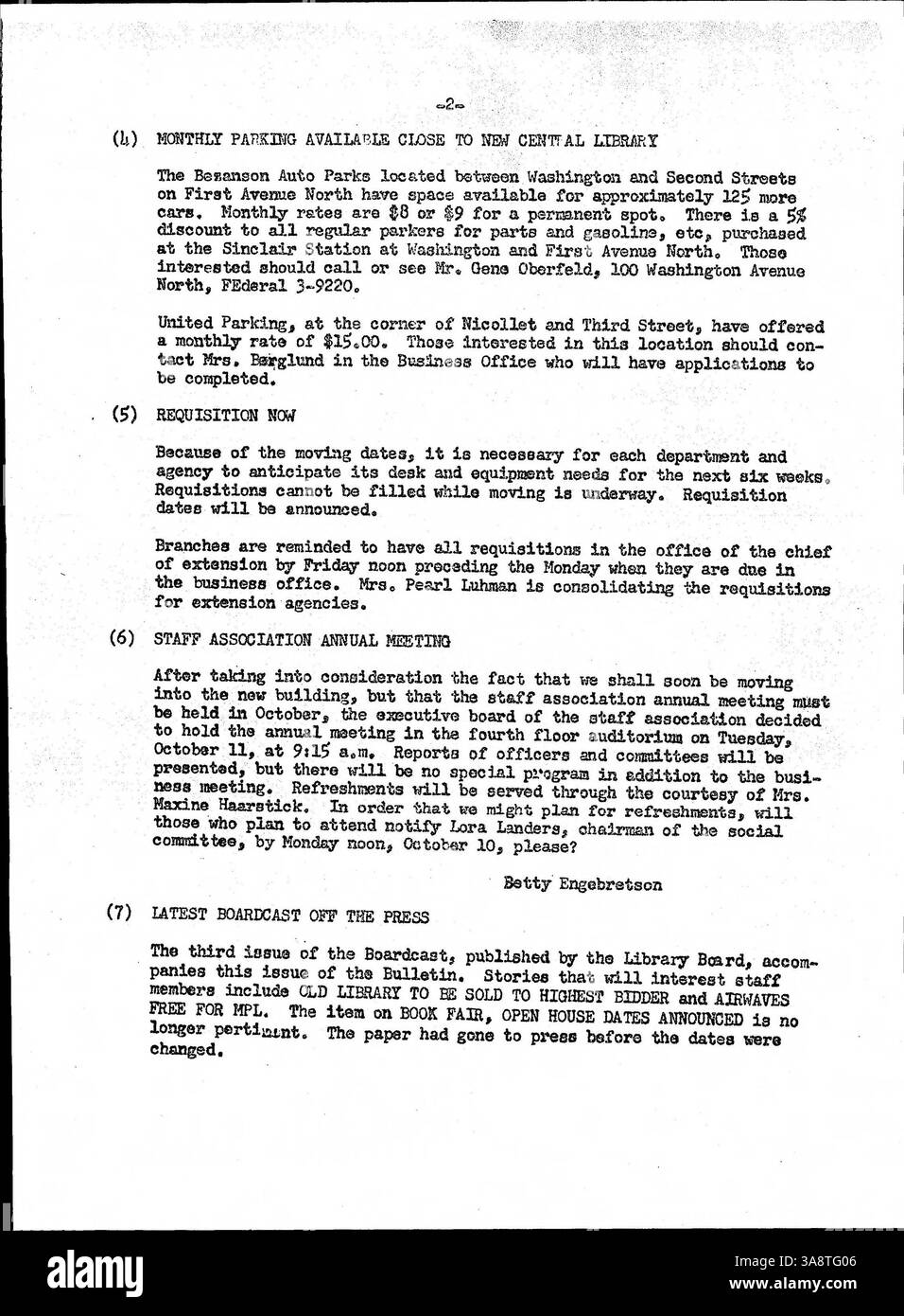 The minneapolis public library official bulletin from 1960 was a hi-res stock photography and ...