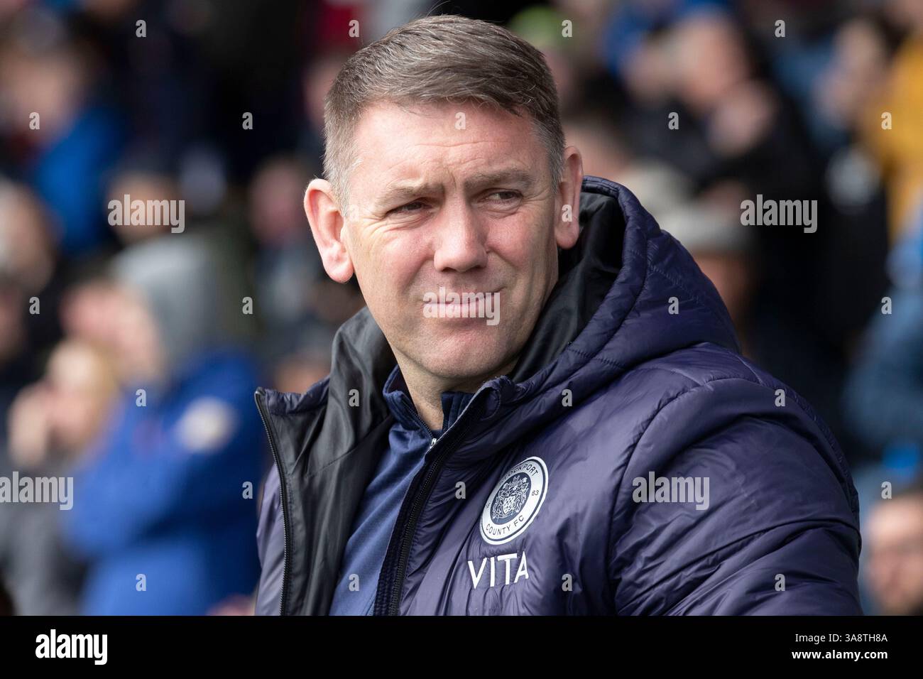 Stockport County F.C. manager Dave Challinor during the Sky Bet League ...