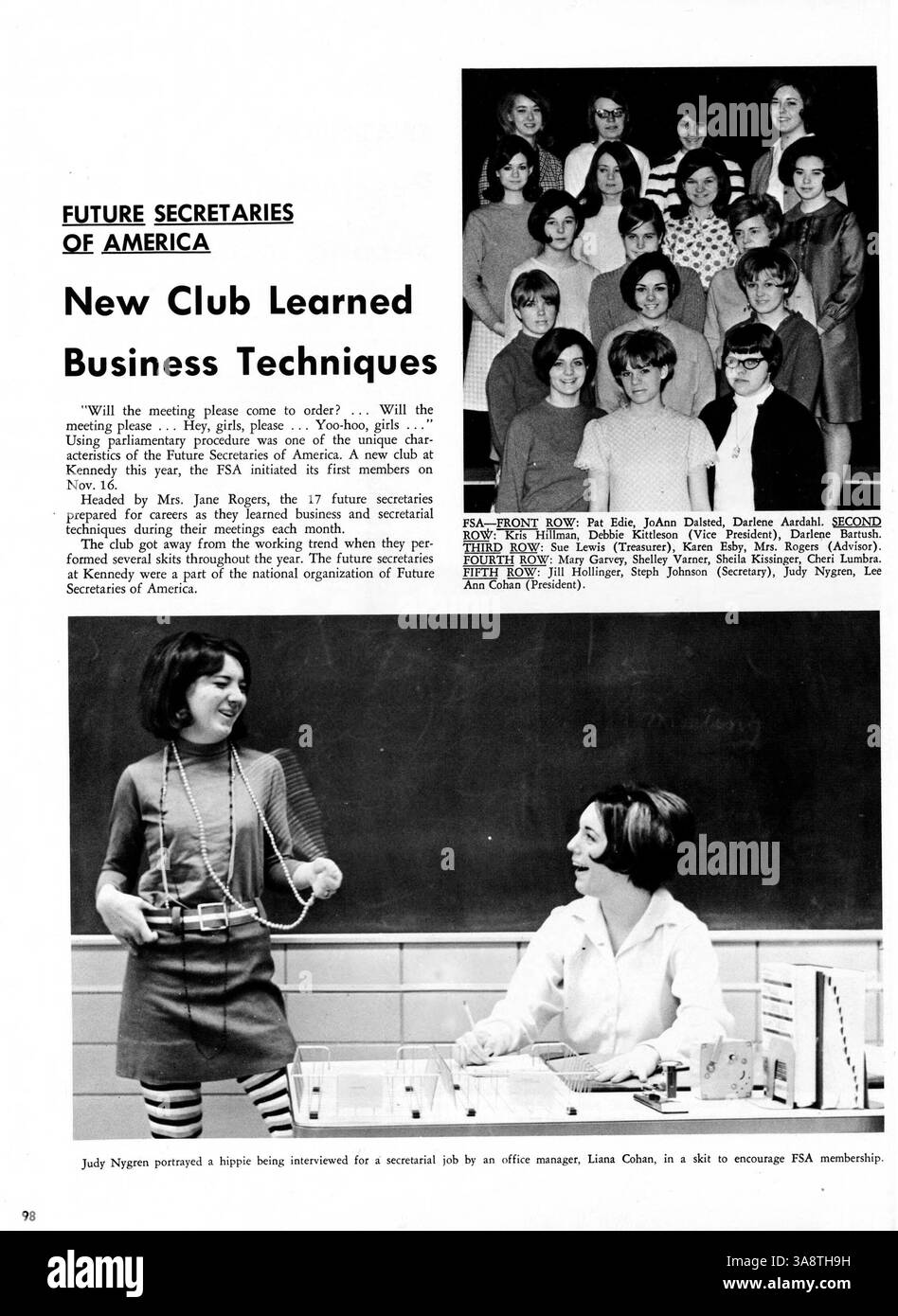 Profiles '68, the Kennedy High yearbook from 1968, documents the school ...