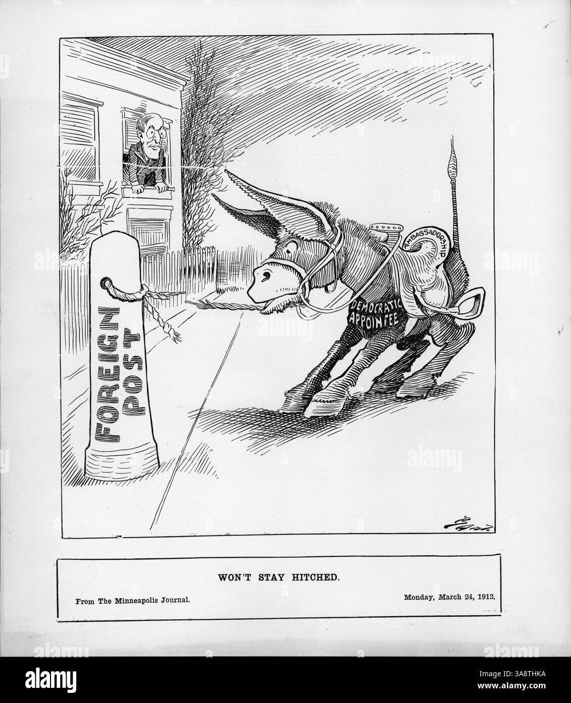 The Democratic donkey, labeled 'Democratic Appointee,' breaks loose ...