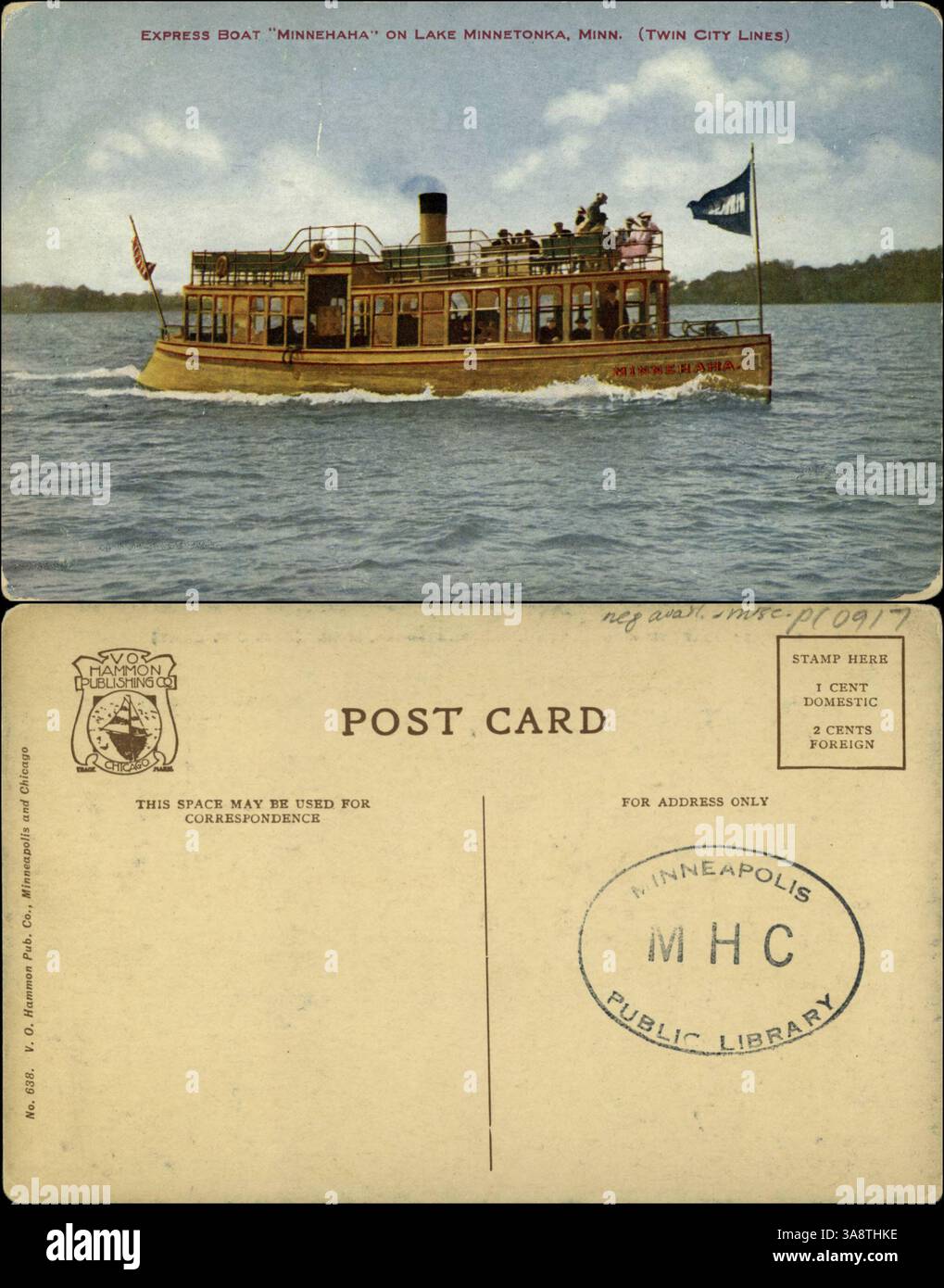 The 'Minnehaha,' an express boat, operated on Lake Minnetonka, offering ...