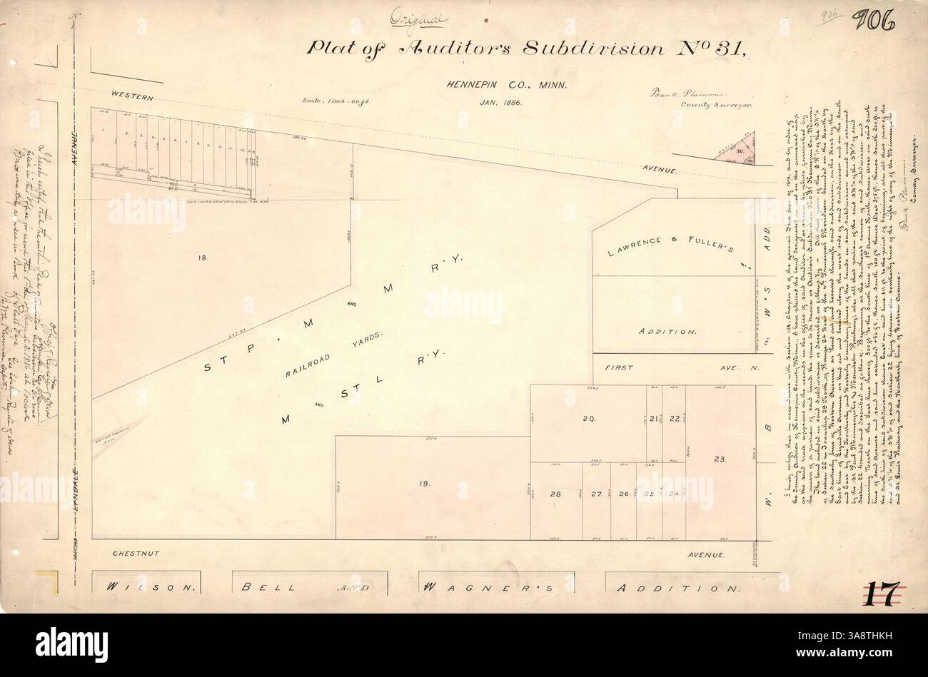 Featuring specific land divisions and planning details hi-res stock ...
