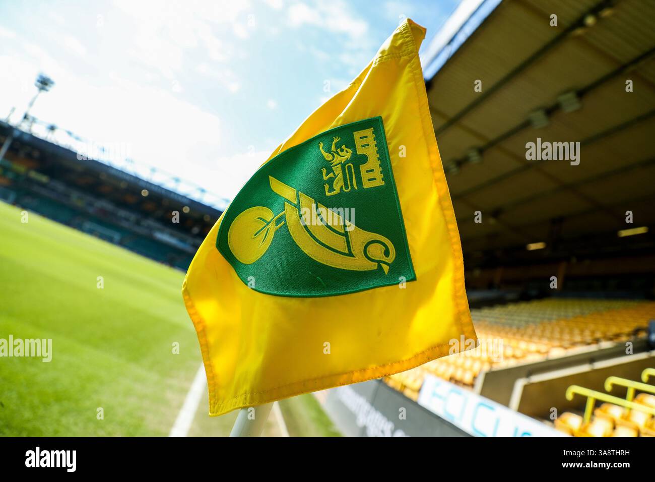 Norwich, UK. 29th Mar, 2025. A general view of the corner flag prior to ...