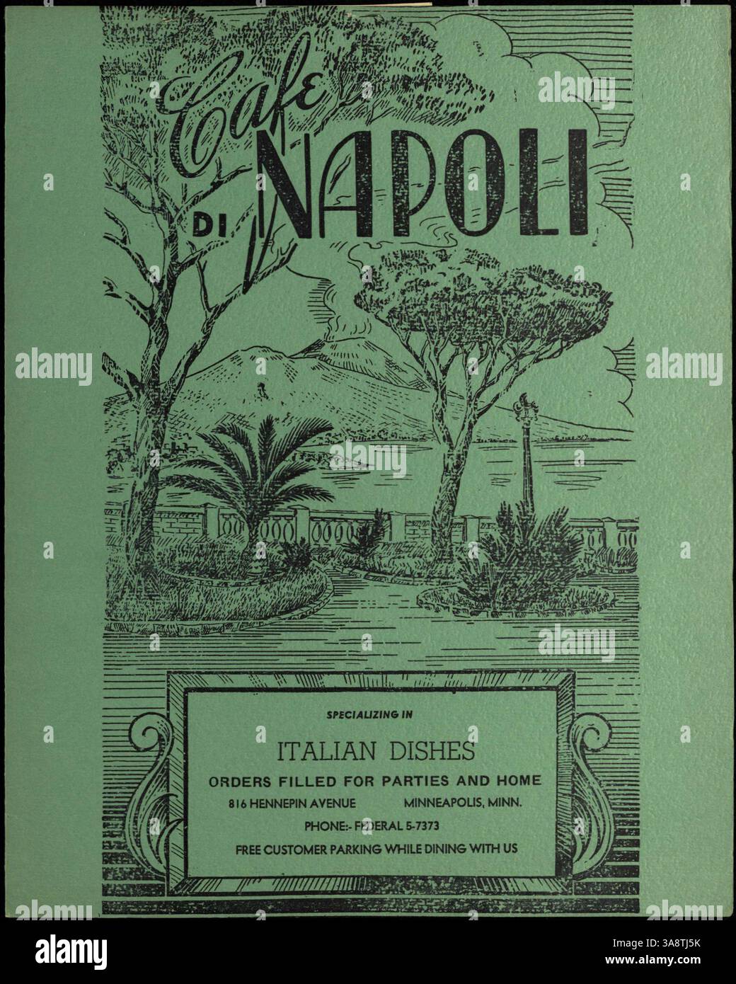 This 1980s menu from Cafe Di Napoli features Italian dishes such as ...