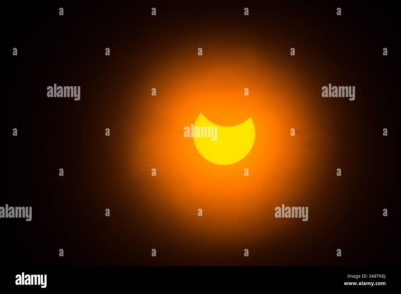 Heathfield, East Sussex, UK. 29th March 2025. Partial Solar Eclipse as ...