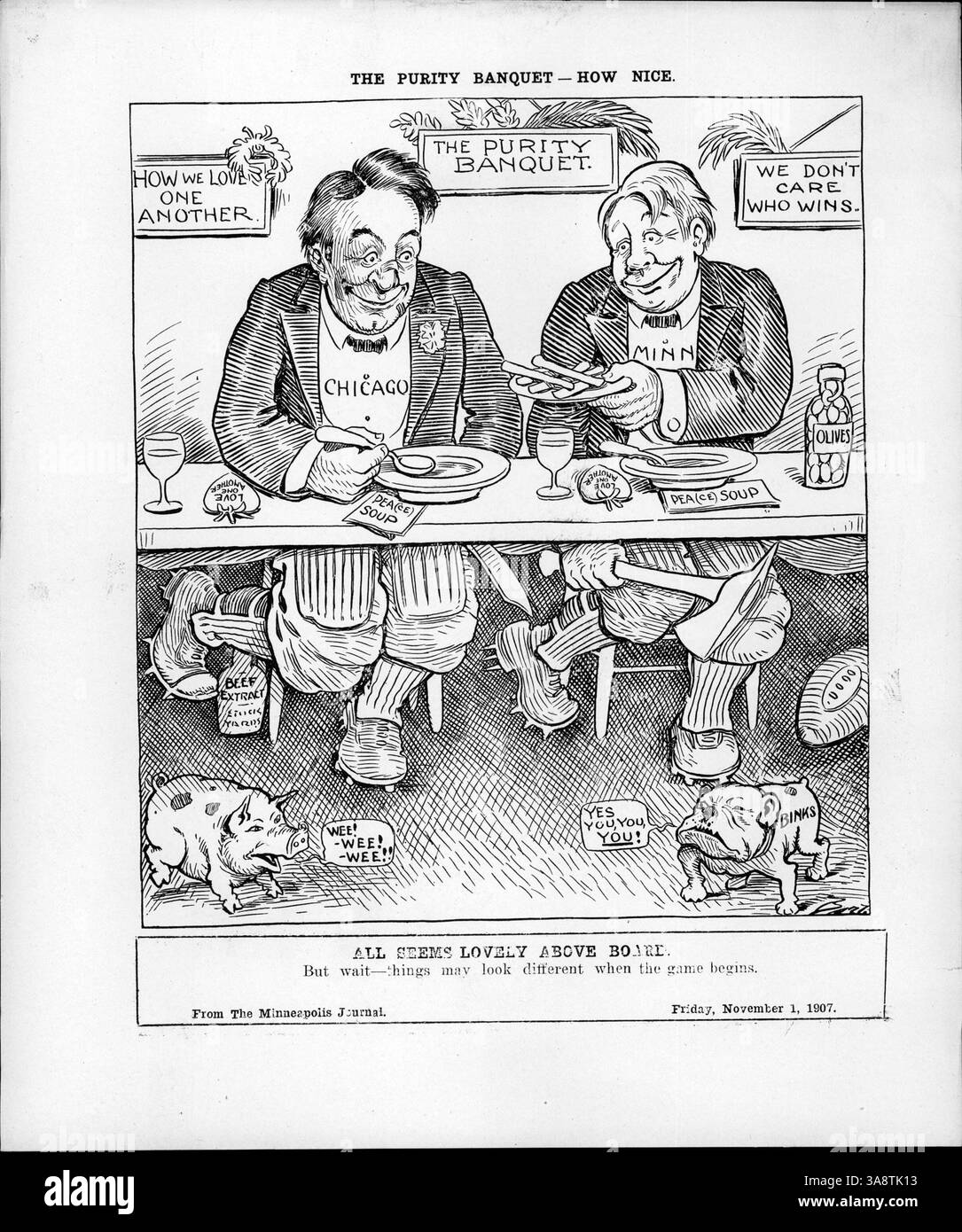 At the Purity Banquet, Minnesota and Chicago teams appear friendly ...