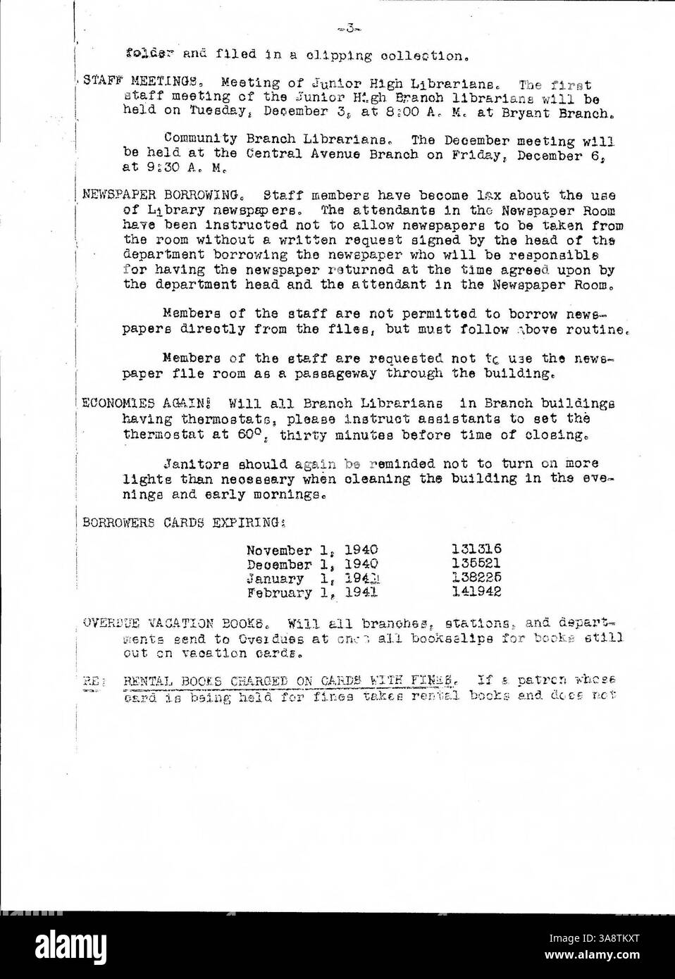 Weekly employee bulletin from 1940 of the Minneapolis Public Library ...