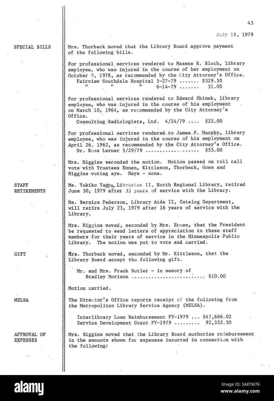 The 1979 meeting minutes of the Minneapolis Public Library Board of ...