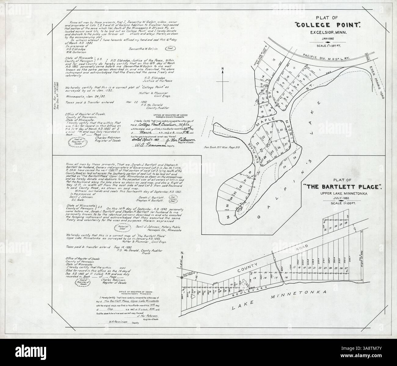 This document features two maps on one page depicting College Point and ...