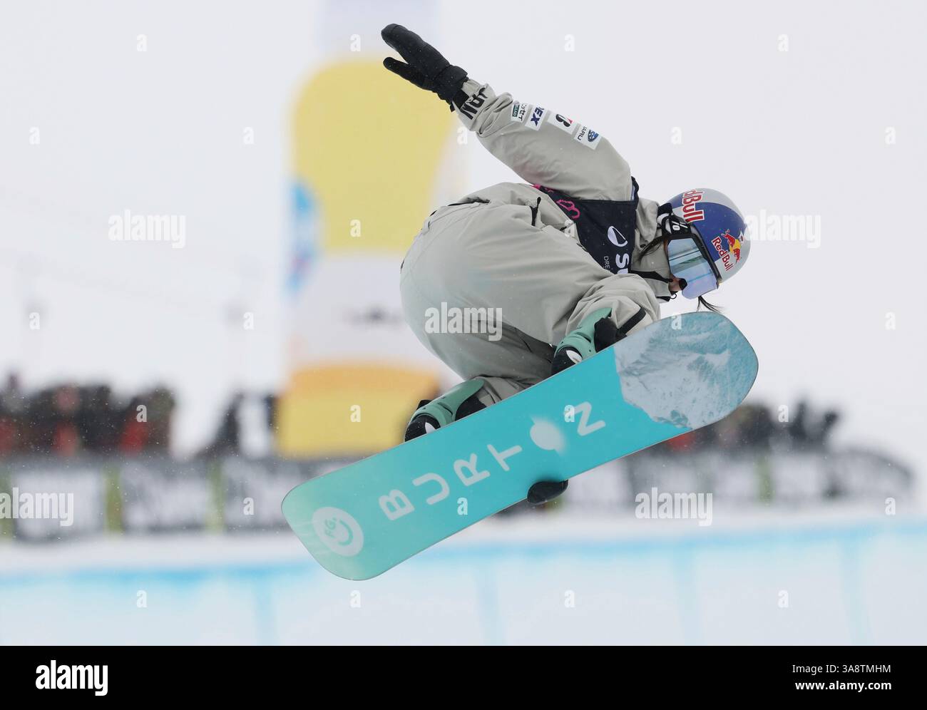Mitsuki Ono of Japan performs during women's halfpipe snowboard of FIS ...