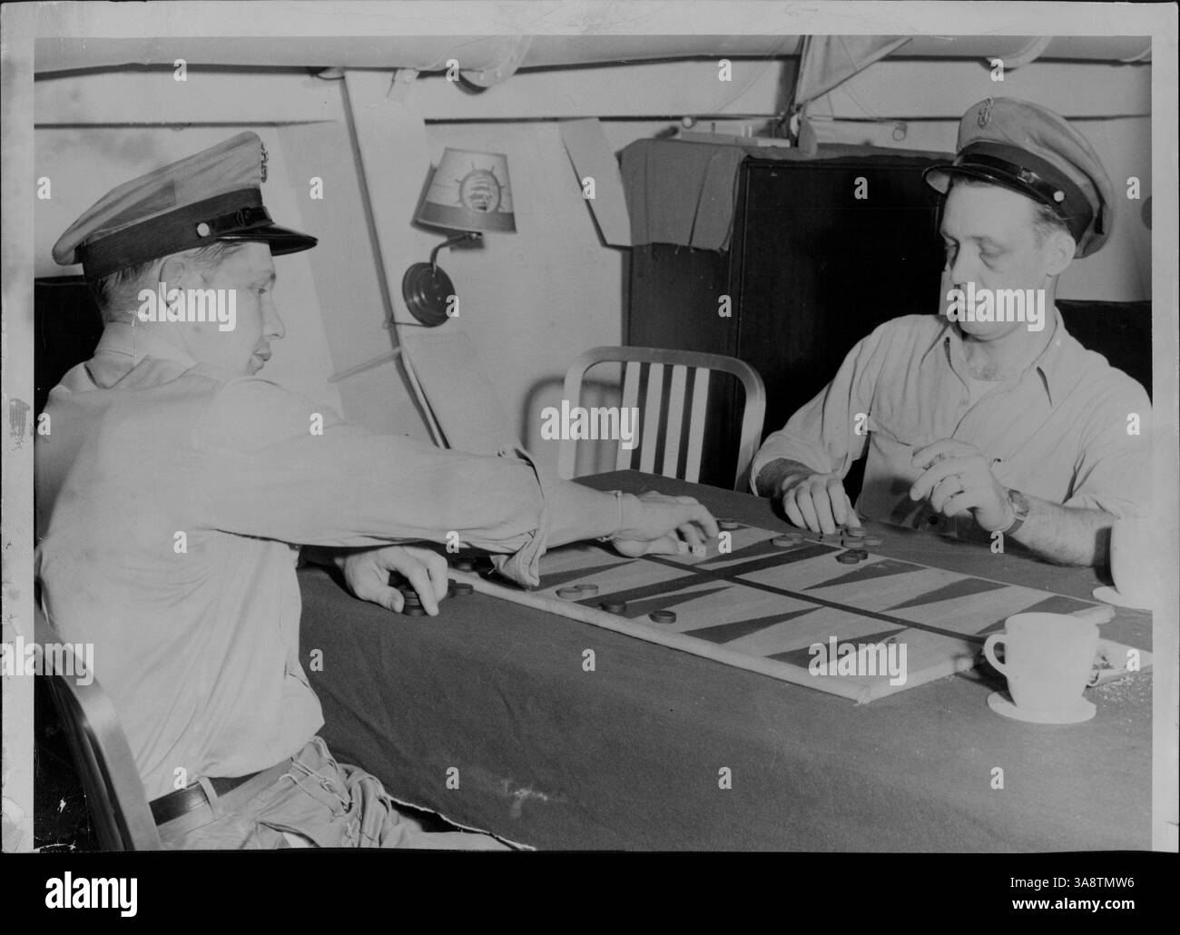 Roy F. Zumberge, a U.S. Naval Reserve officer, and Donald G. Howdeshell ...