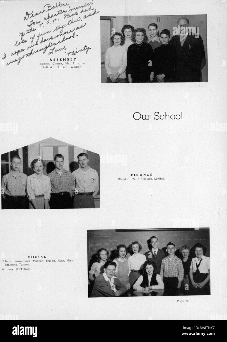 Yearbook from edison high school in 1945 documents hi-res stock ...
