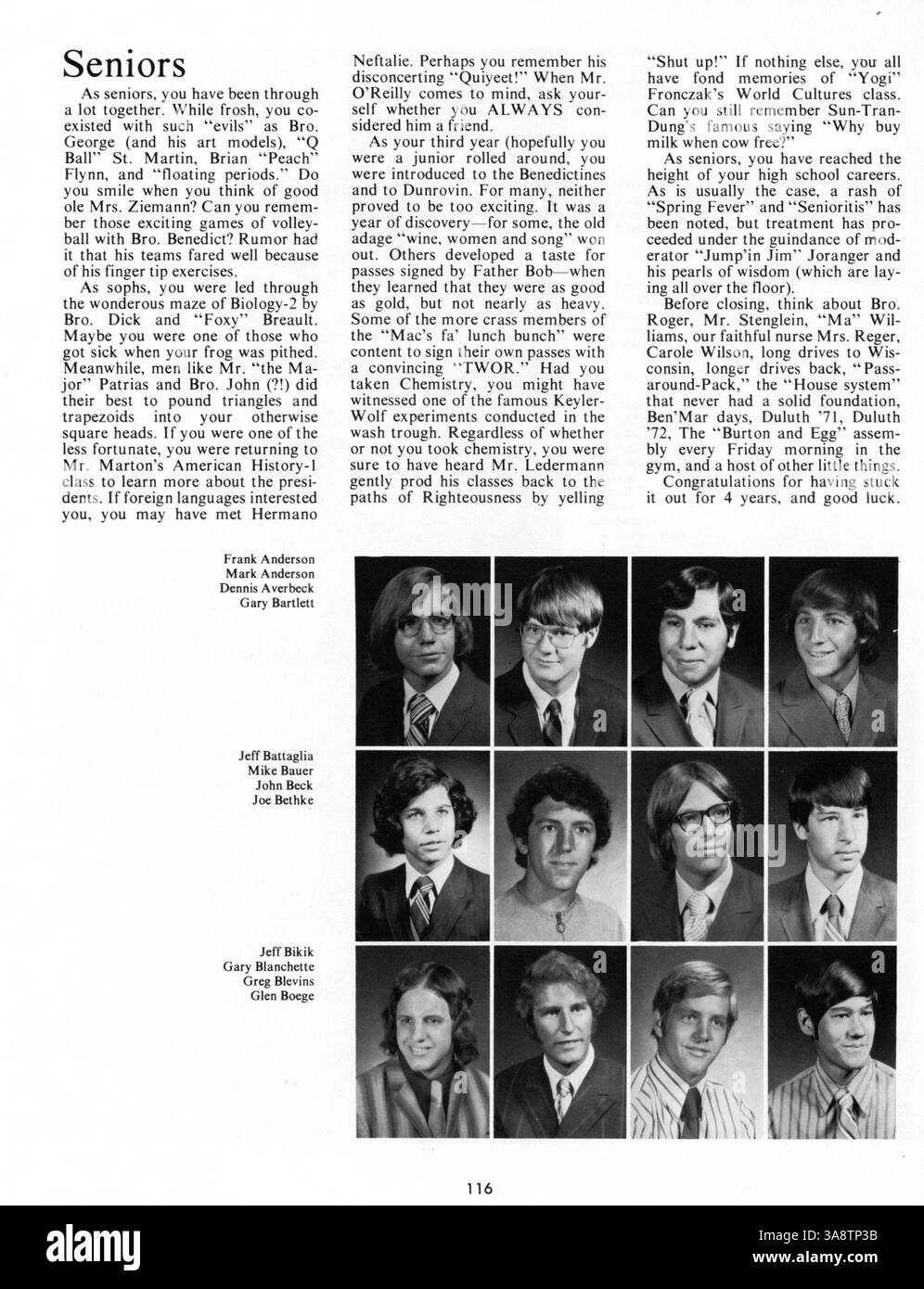 This yearbook from Benilde High documents the key events of the 1971 ...