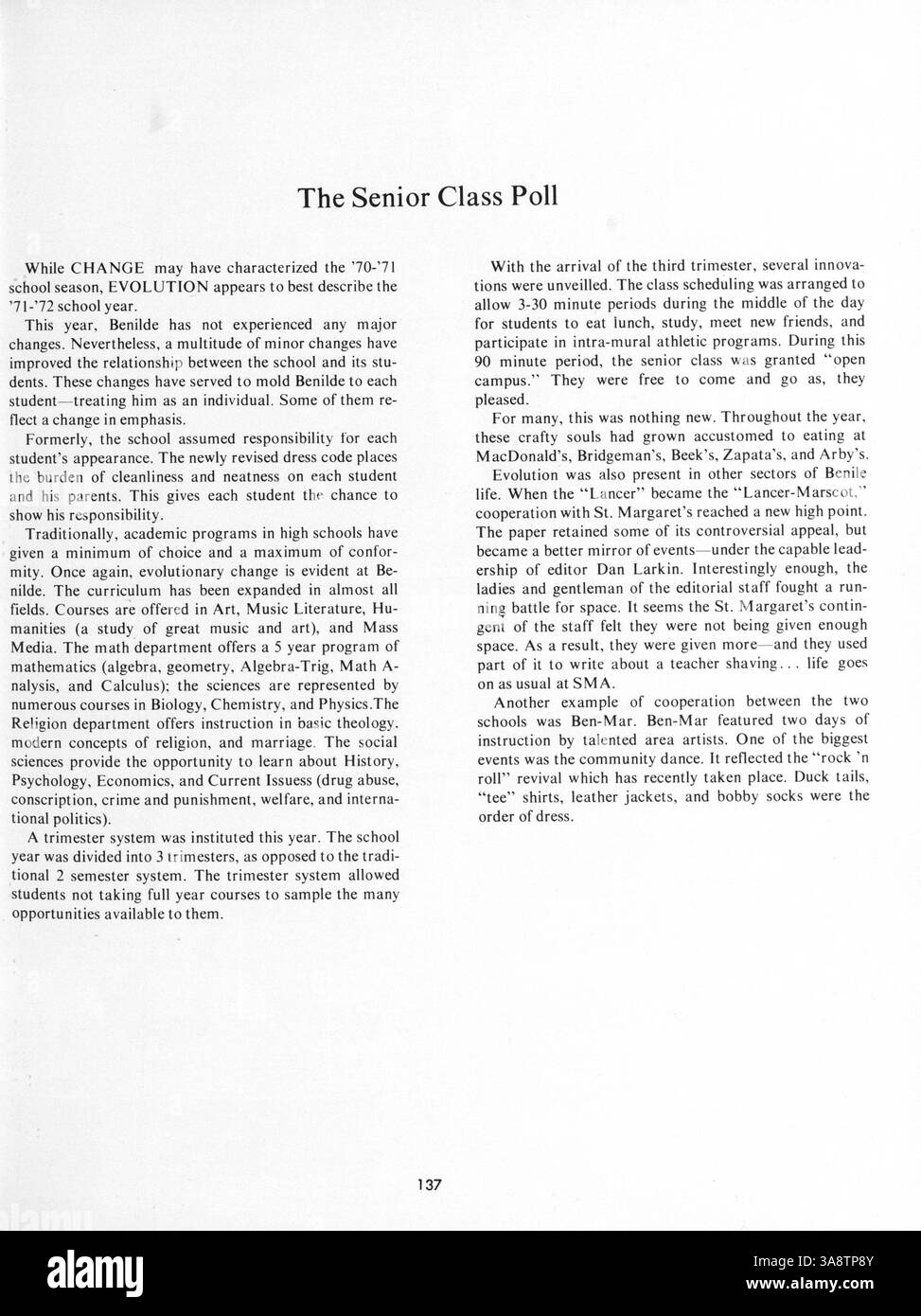 This 1972 yearbook from Benilde High records key events of the 1971 ...