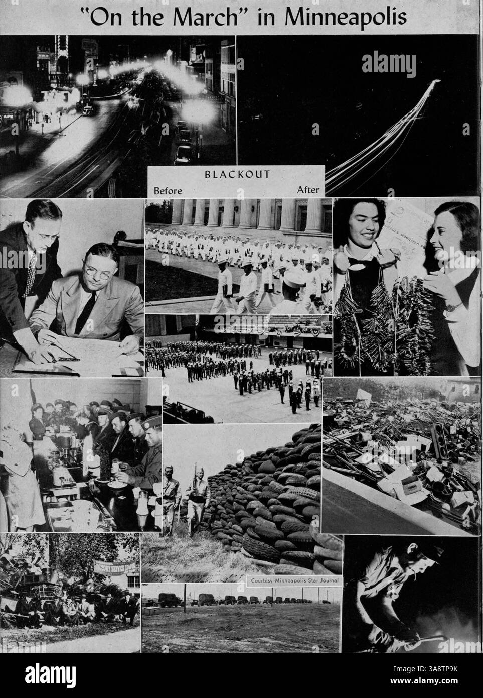 The 1943 South High Yearbook, 'On the March,' features students ...
