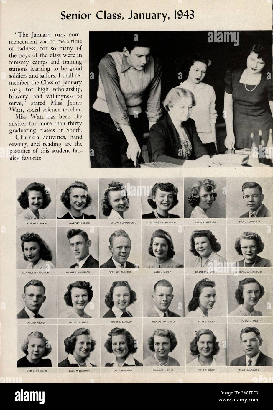 This 1943 South High Yearbook, 'Tiger On the March,' documents student ...