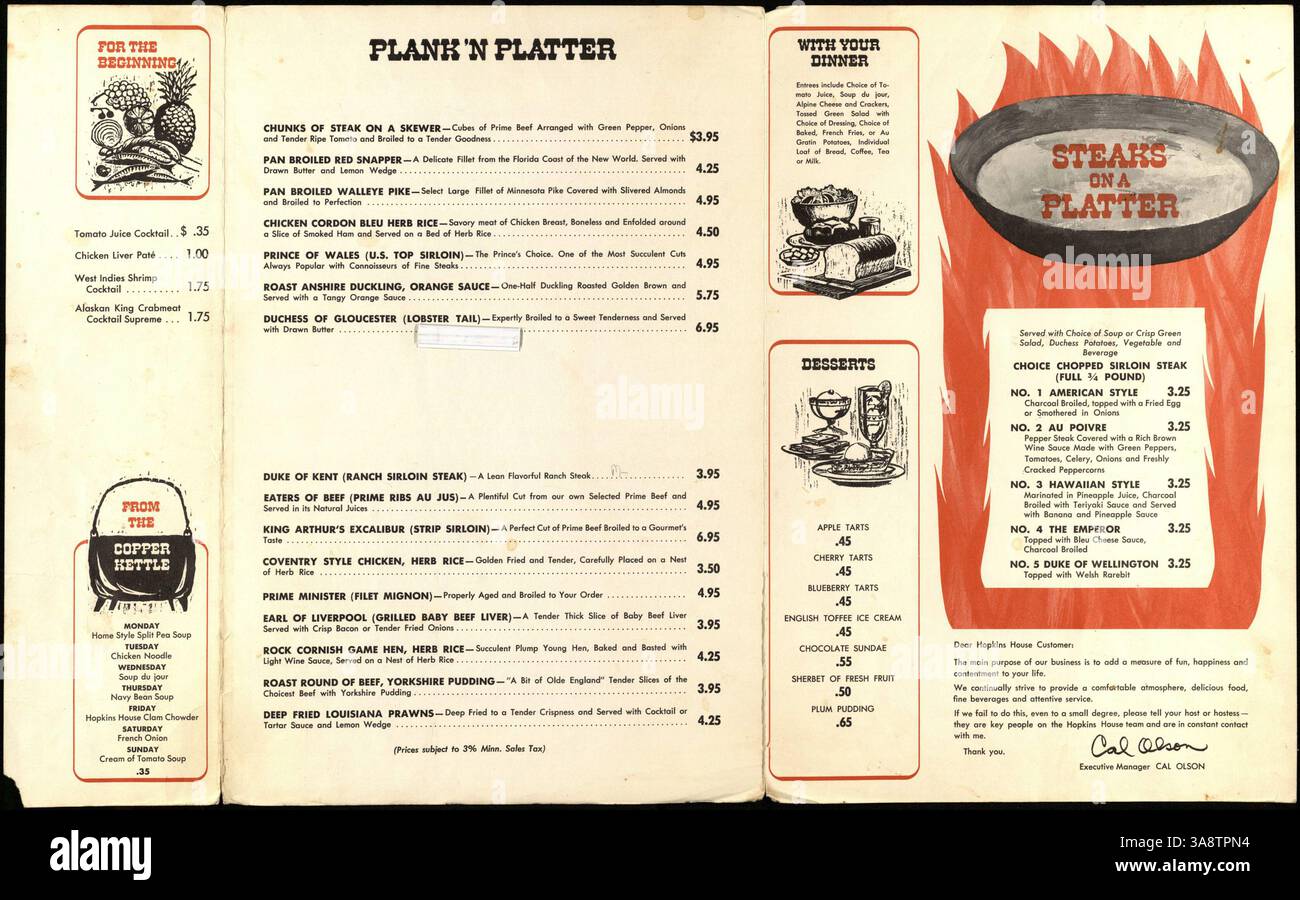 The Hopkins House Golden Valley menu showcases the restaurant’s ...