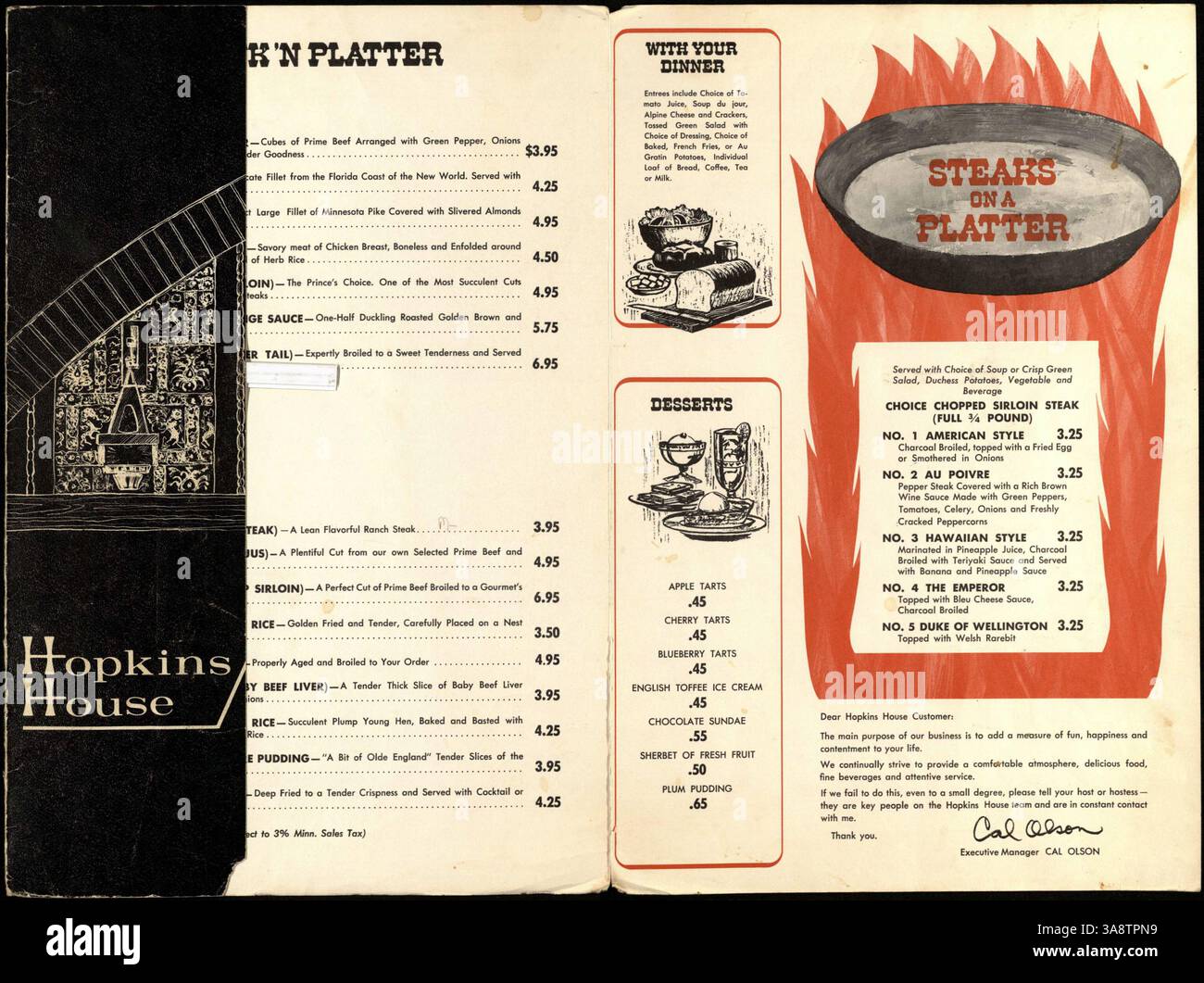 This tri-fold menu from Hopkins House Golden Valley includes a red and ...