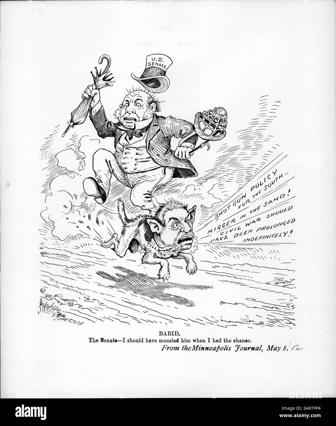 This political cartoon features U.S. Senator Benjamin Tillman, known ...