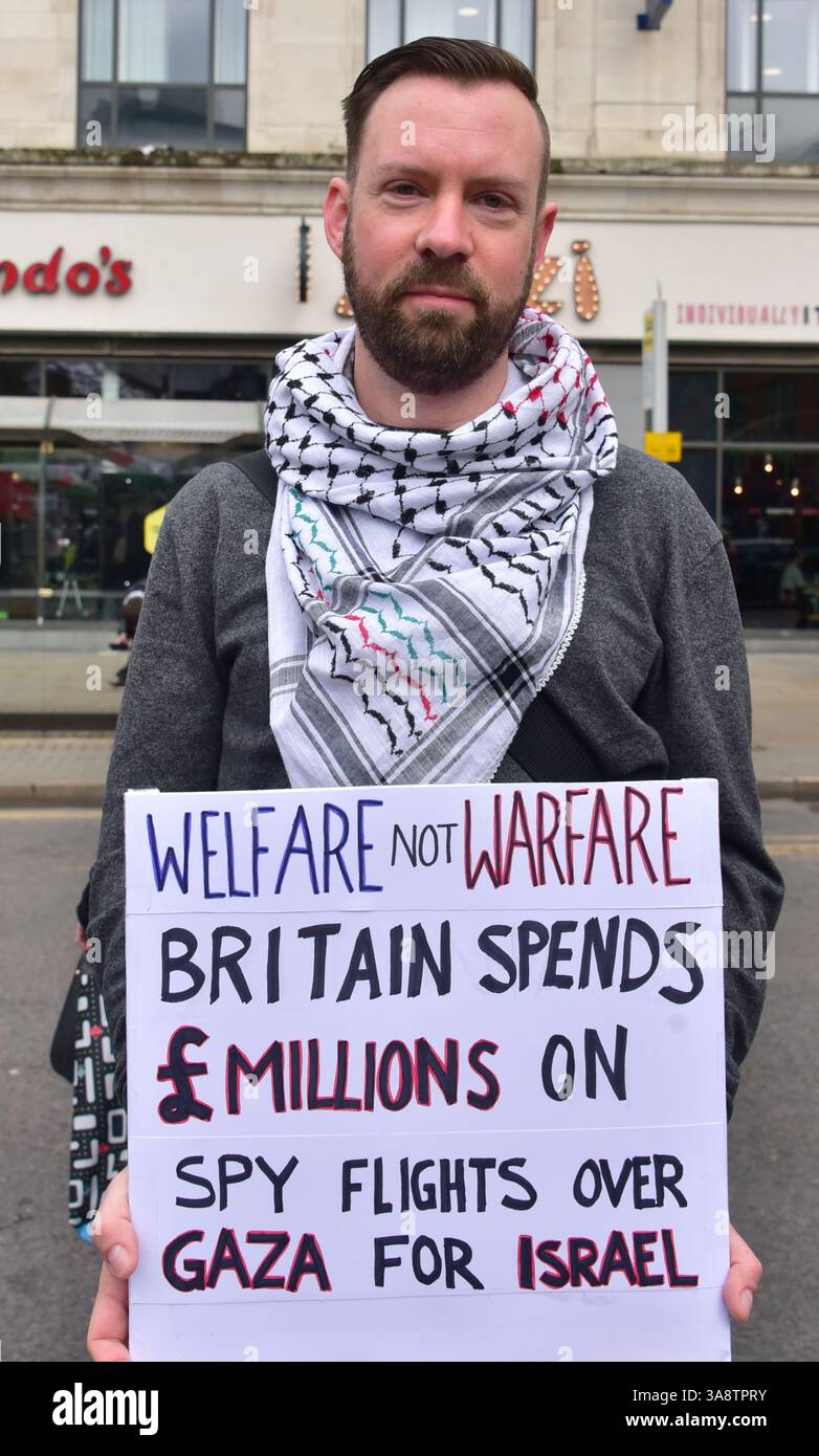 Manchester, UK, 29th March, 2025. Palestinian Land Day demonstration ...