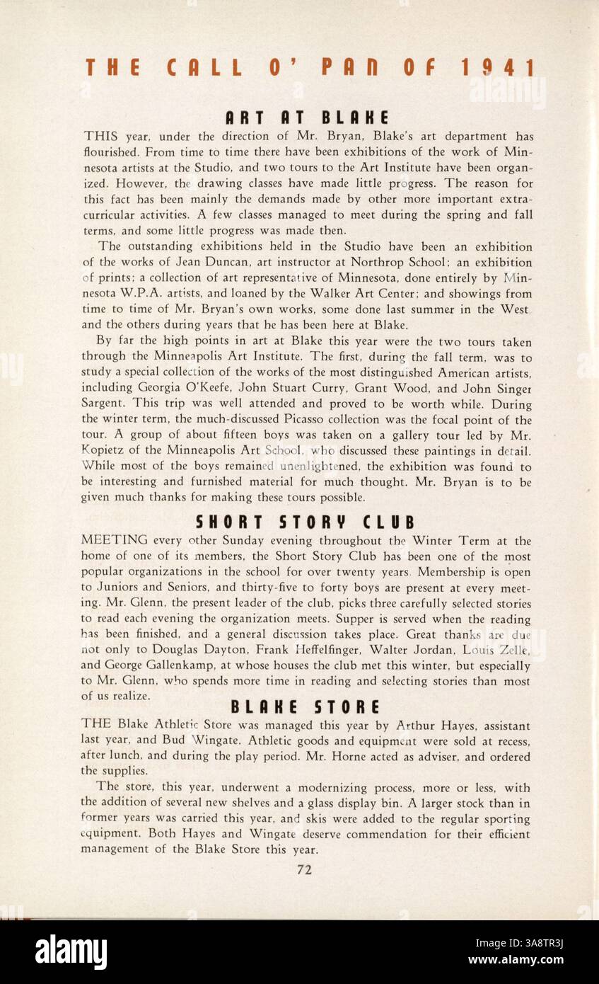The 1941 'Call-O'-Pan' yearbook from Blake High School highlights ...