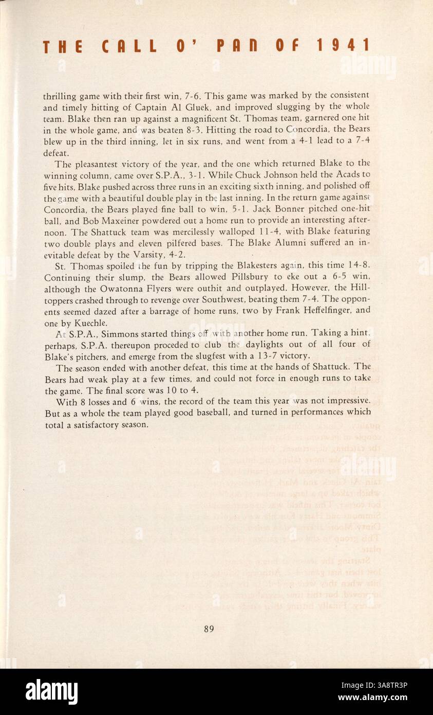 The 1941 edition of the 'Call-O'-Pan' yearbook from Blake High School ...