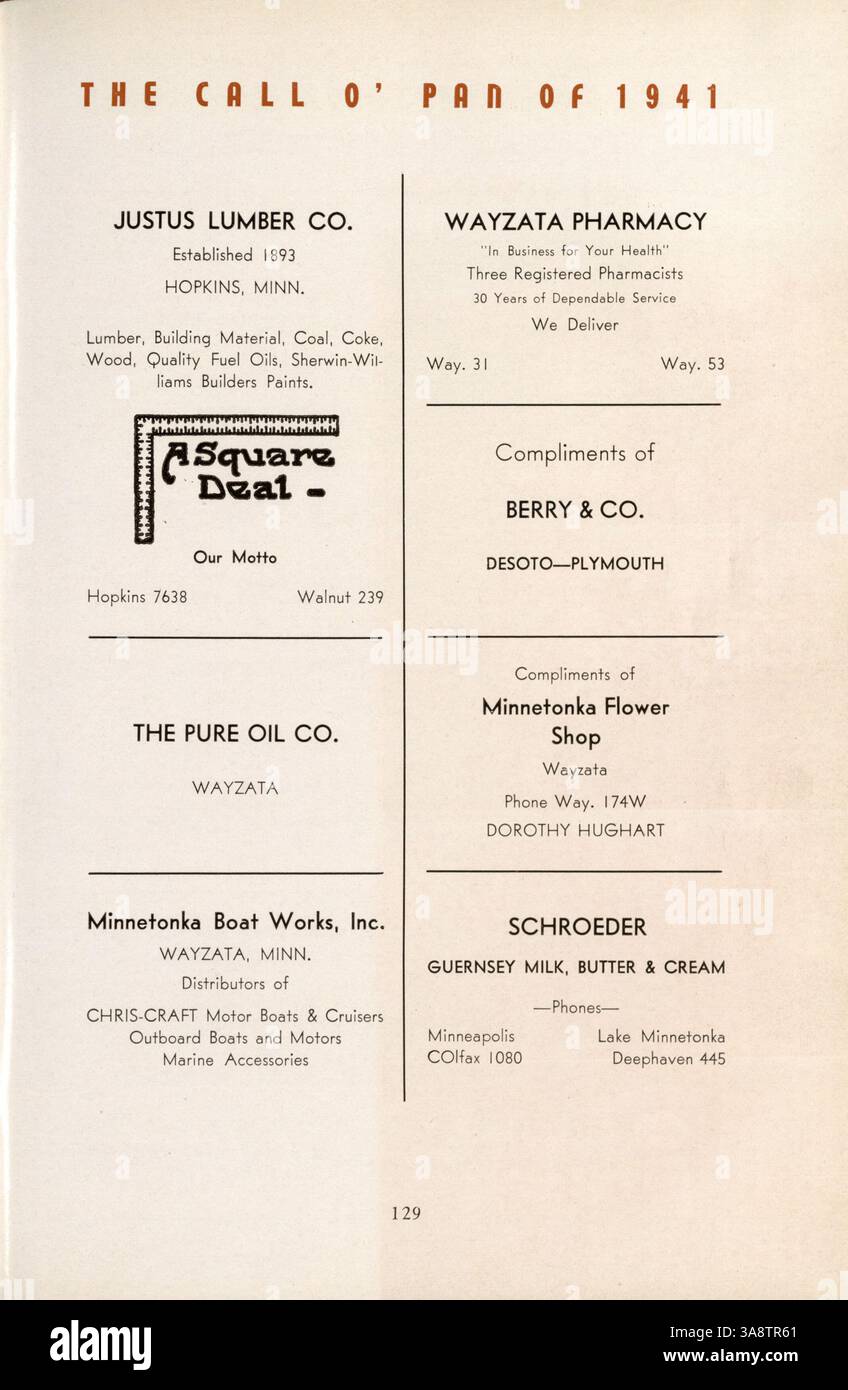 The 'Call-O'-Pan' yearbook from Blake High School in 1941 highlights ...