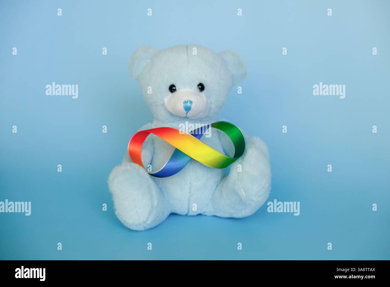 Autism acceptance month, Autism awareness day concept. Toy teddy bear ...